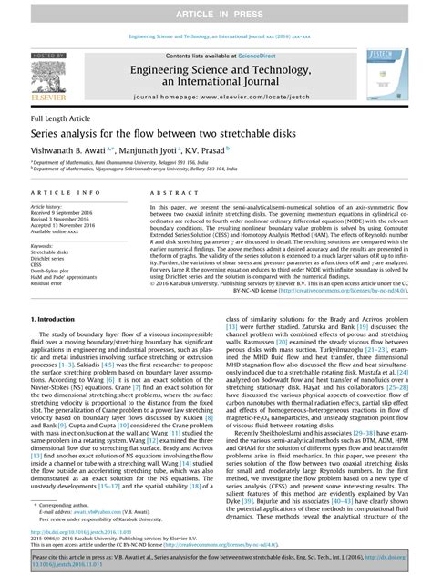 Pdf Series Analysis For The Flow Between Two Stretchable Disks