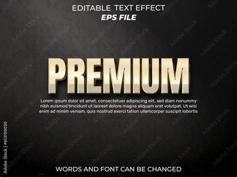 Premium Text Effect Font Editable Typography 3d Text Vector Template Stock Vector Adobe Stock