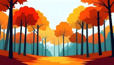 Premium Photo Vibrant Maple Trees In A Serene Forest Setting