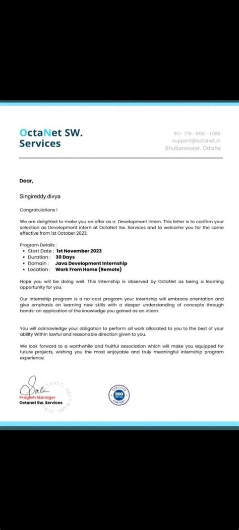 singireddy divya on linkedin octanet octanetinternship
