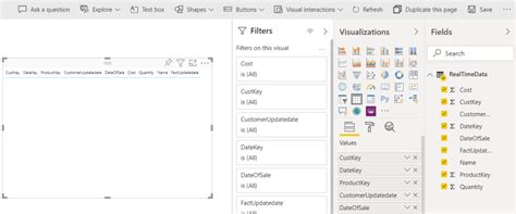 power bi real time data streaming from a sql database push data set