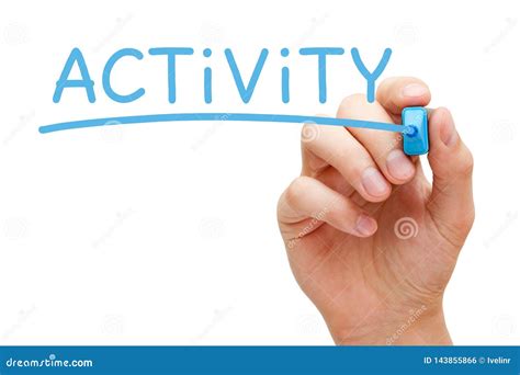Word Activity Handwritten With Blue Marker Stock Photo Image Of