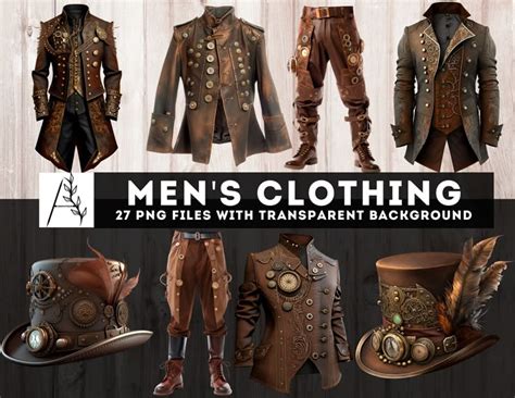 Steampunk Mens Clothing Clipart 27 Png Steampunk Man Clothes Bundle
