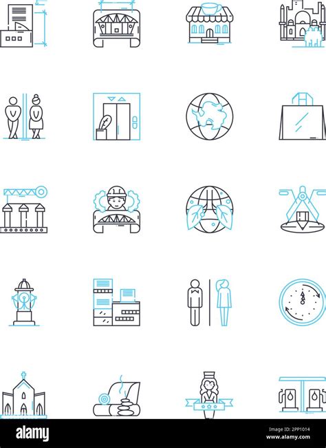 Luxe Apartments Linear Icons Set Opulence Deluxe Lavish Extravagant