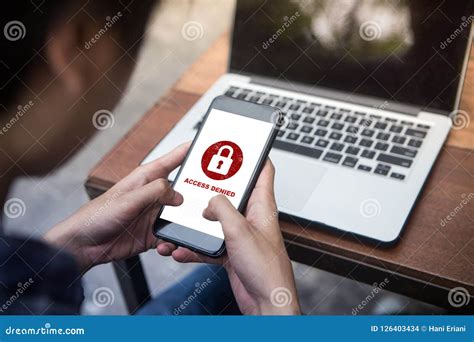 your access is denied on smartphone screen concept protection security