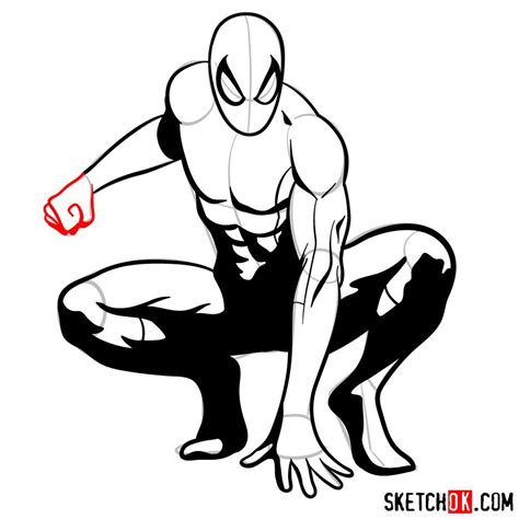 How To Draw Spider Man Comic Books Style Sketchok Easy Drawing Guides