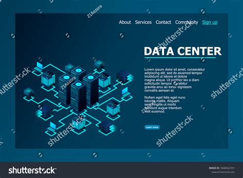 Data Center Cloud Database Concept Big Stock Vector Royalty Free