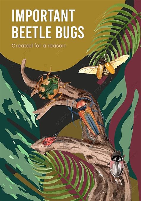 Poster Template With Beetles Bug Concept Template Download On Pngtree