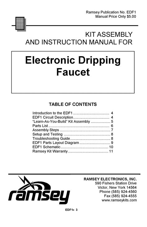 Ramsey Electronics Electronic Dripping Faucet Edf1