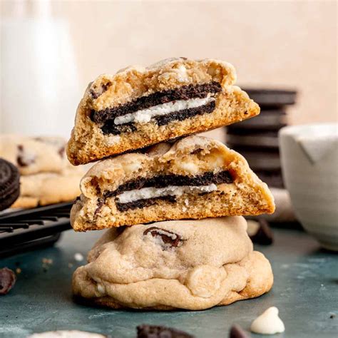 Thick Oreo Stuffed Chocolate Chip Cookies Broken Oven Baking