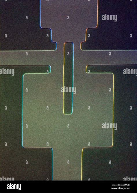 Squid Magnetometer Coloured Scanning Electron Micrograph Sem Of The Integrated Circuit