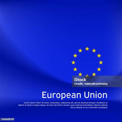 유럽 연합 국기 배경 Eu 국기 비즈니스 소책자의 색상에 흐릿한 패턴 국가 기치 유럽 연합의 포스터 국가 애국 덮개 전단지 벡터 템플릿 디자인 유럽연합기에 대한 스톡 벡터