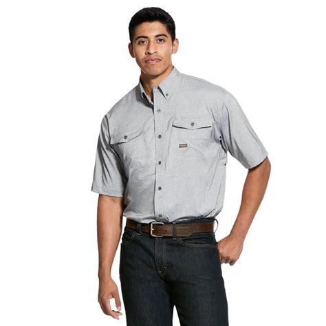 Rebar Made Tough Venttek Durastretch Work Shirt Charcoal Heather