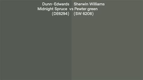 Dunn Edwards Midnight Spruce DE6294 Vs Sherwin Williams Pewter Green