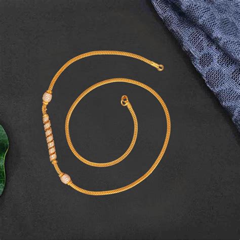 Buy 22kt Swirling Shiny Side Locket Gold Thali Chain 64v[1994 Online From Vaibhav Jewellers