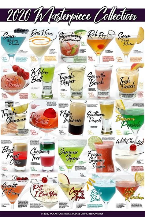 Masterpieces Cocktail Print And 300 Pop Cocktails Drink Guide Etsy