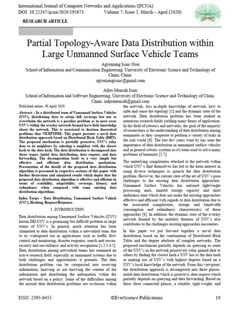 Partial Topology Aware Data Distribution Within Large Unmanned Surface