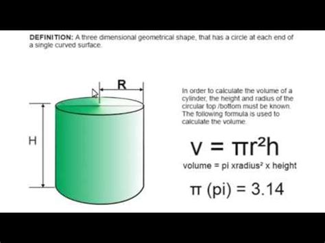Calculating The Volume Of A Cylinder YouTube
