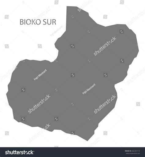 Bioko Sur Equatorial Guinea Map Grey Stock Vector Royalty Free