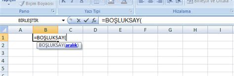 Excel Formül Yazma