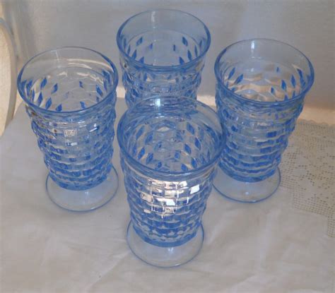 Light Blue Drinking Glasses Indiana Glass Whitehall Or Etsy