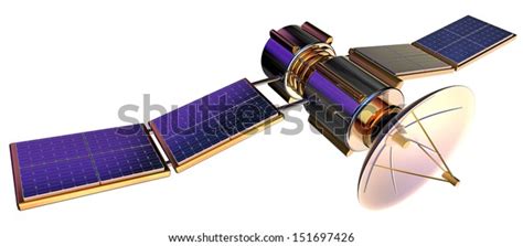 3d Model Artificial Satellite Earth Equipped Stock Illustration