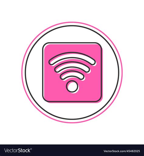 Filled Outline Wi Fi Wireless Internet Network Vector Image