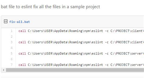 auto fix eslint errors in one command