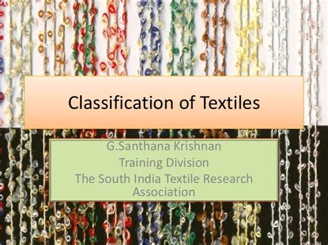 Classification Of Textiles