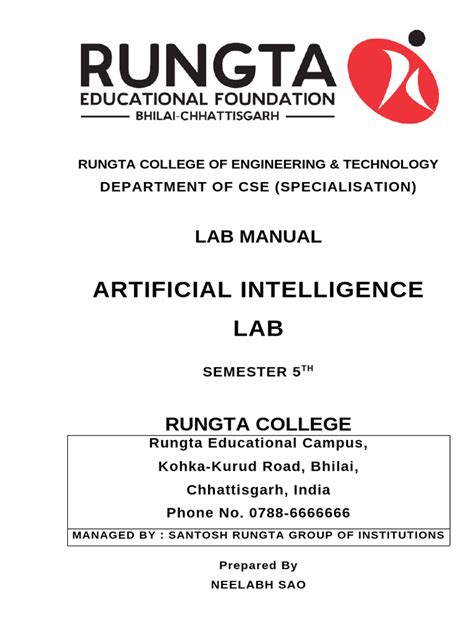 Ai Lab Manual Cse Specialization Pdf Algorithms Computer