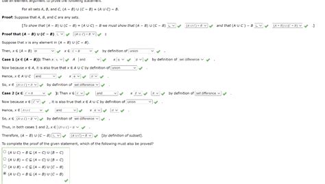 Solved For All Sets Ab And Ca−b∪c−ba∪c−b Proof