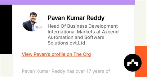 pavan kumar reddy head of business development international markets