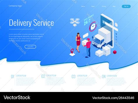 Isometric Logistics And Delivery Concept Delivery Vector Image