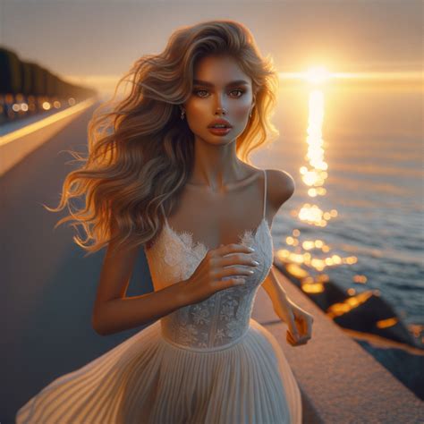 Девушка в белом платье бегущая по набережной · бесплатная фотография от Pav1972 картинки на