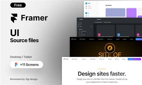 framer ui free ui kit recreated figma