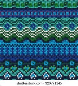 Knitted Seamless Pattern Fair Isle Style Stockvector Rechtenvrij
