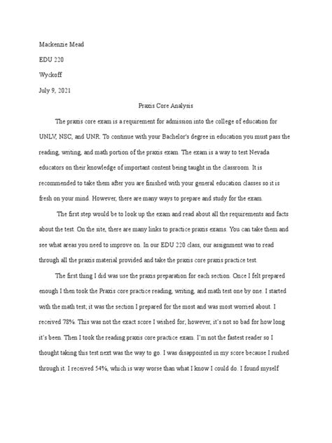 Praxis Core Essay Pdf Test Assessment Human Nature