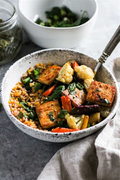 Sheet Pan Tofu Bowls Grateful Grazer