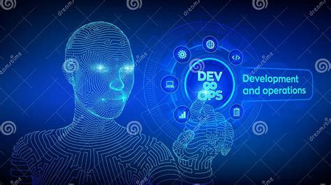 Devops Agile Development And Optimisation Concept On Virtual Screen