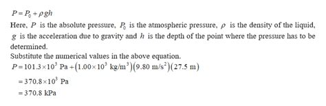 Answered Calculate The Absolute Pressure At The Bartleby