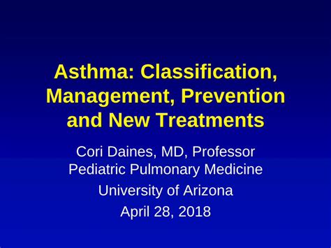 Pdf Asthma Classification Management Prevention And New Tomf