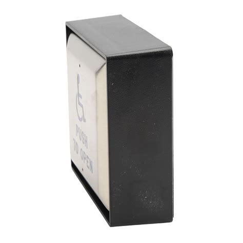 ADA Square Exit Handicap Logo Push To Open Button Stainless Steel Surface Mount ABS Box