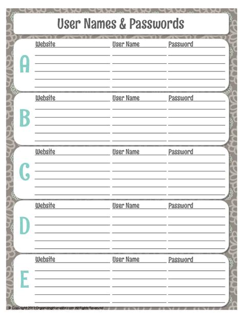 Password Manager Spreadsheet Inside 39 Best Password List Templates