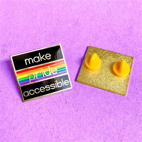 Make Pride Accessible Rainbow Enamel Pin Etsy