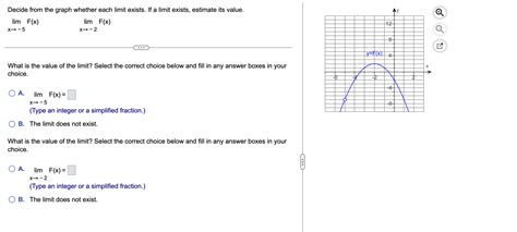 Solved Decide From The Graph Whether Each Limit Exists If A