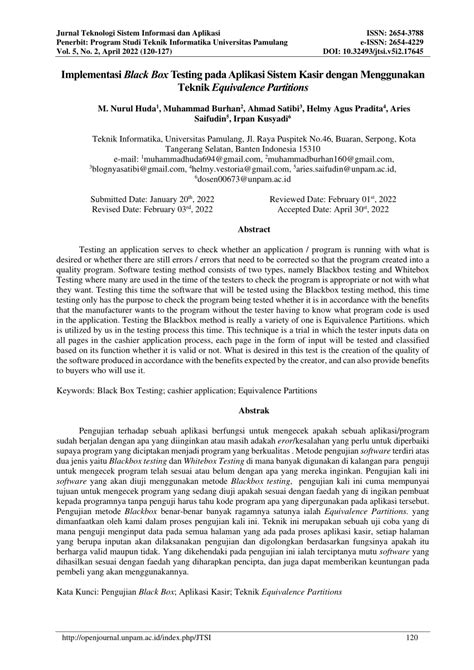 Pdf Implementasi Black Box Testing Pada Aplikasi Sistem Kasir Dengan