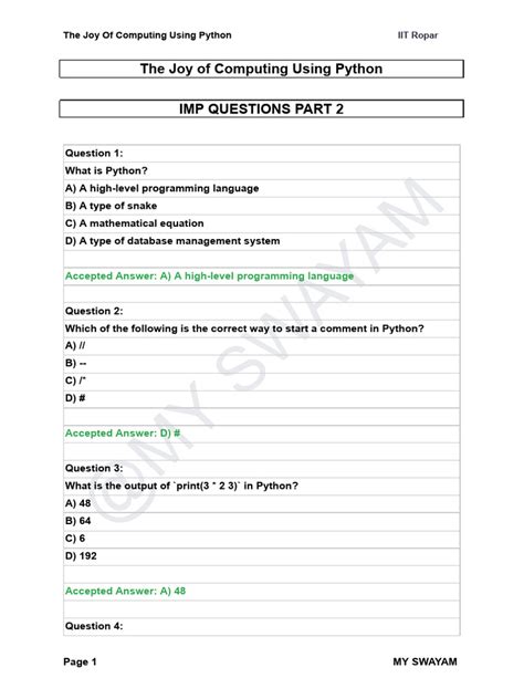 The Joy Of Computing Using Python Part 2 Pdf Control Flow String
