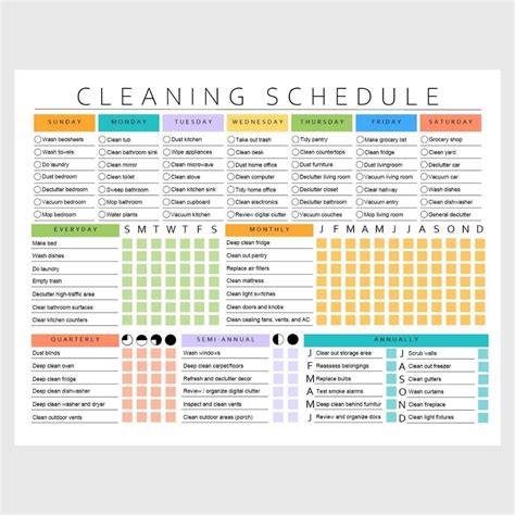 Editable Cleaning Planner Cleaning Checklist Schedule Free School
