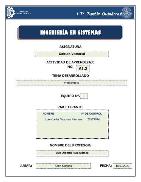 A1 2 Problemario Apuntes De Clases ASIGNATURA ACTIVIDAD DE