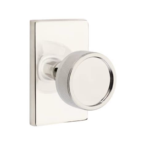 Conical Knurled Privacy Knob Polished Nickel Modern Rectangular Handles And More Hardware Ltd